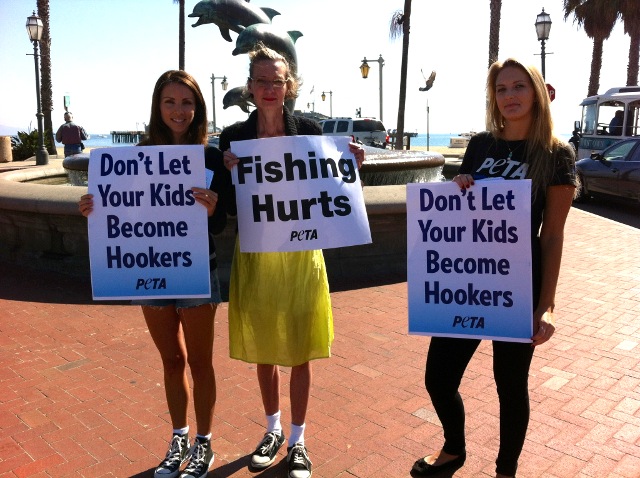 PETA’s Anti-Fishing Protest Passes Through Santa Barbara
